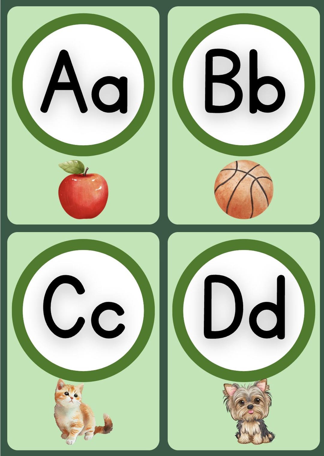 Printable Alphabet and Number Flash Cards - Etsy