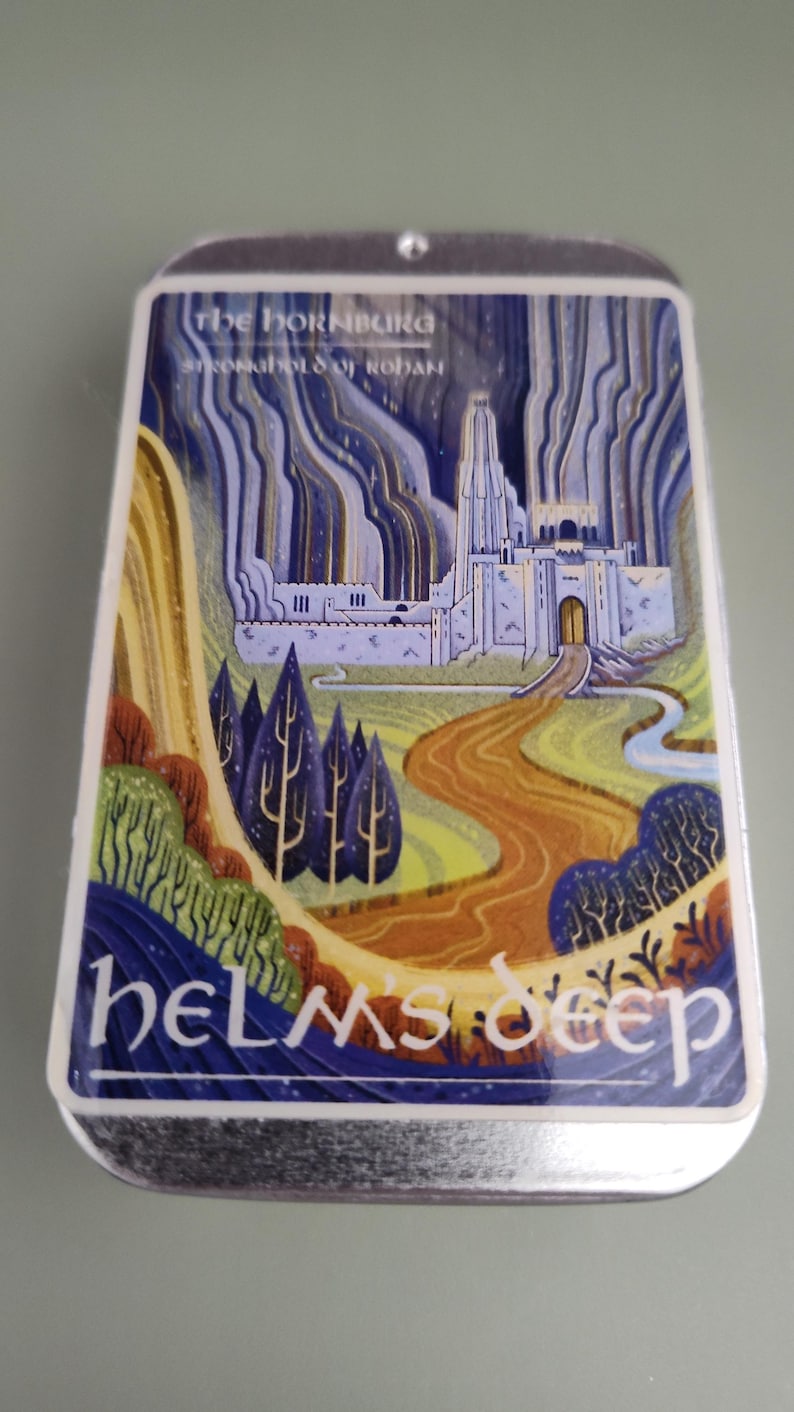Lord of the Rings Helm's Deep Resin Coated Notions Tin - Etsy