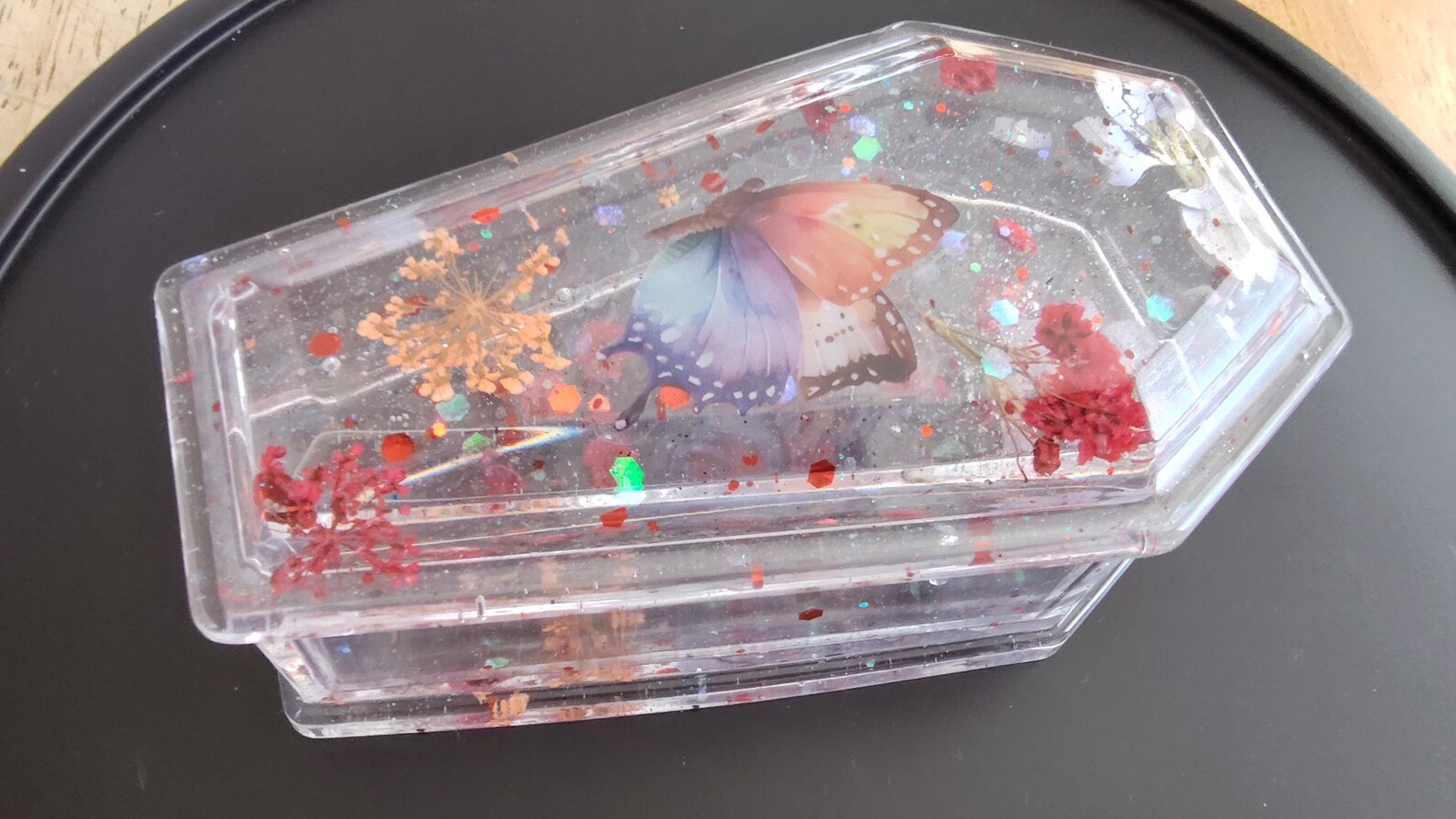 Resin Coffin Box: Pressed Flowers, Butterfly Trinket Stash Box - Etsy