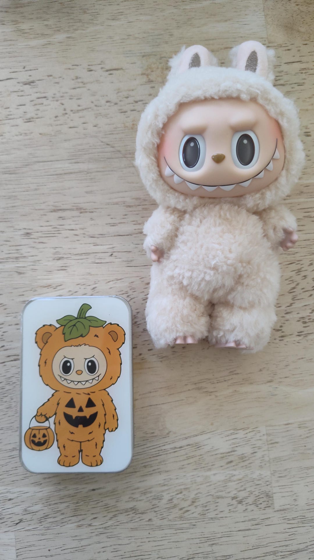 Halloween Pumpkin Labubu Inspired Slide Top Notions Tin: Resin-coated ...