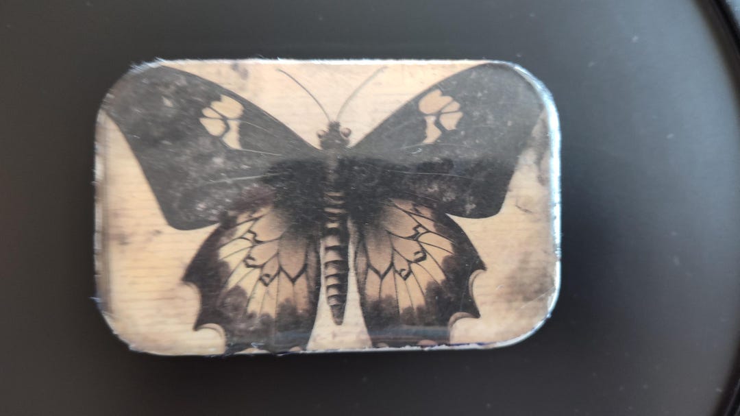 Notion Tin, Butterfly, Sewing, Knitting, Pill Box, Gothic, Gift Card ...