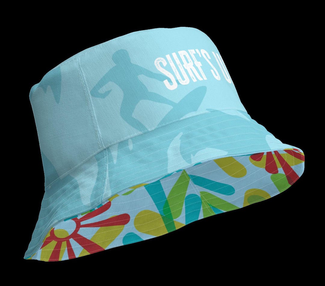 Surf's Up Bucket Hat, Reversible, Lake Superior Surfing, North Coast ...