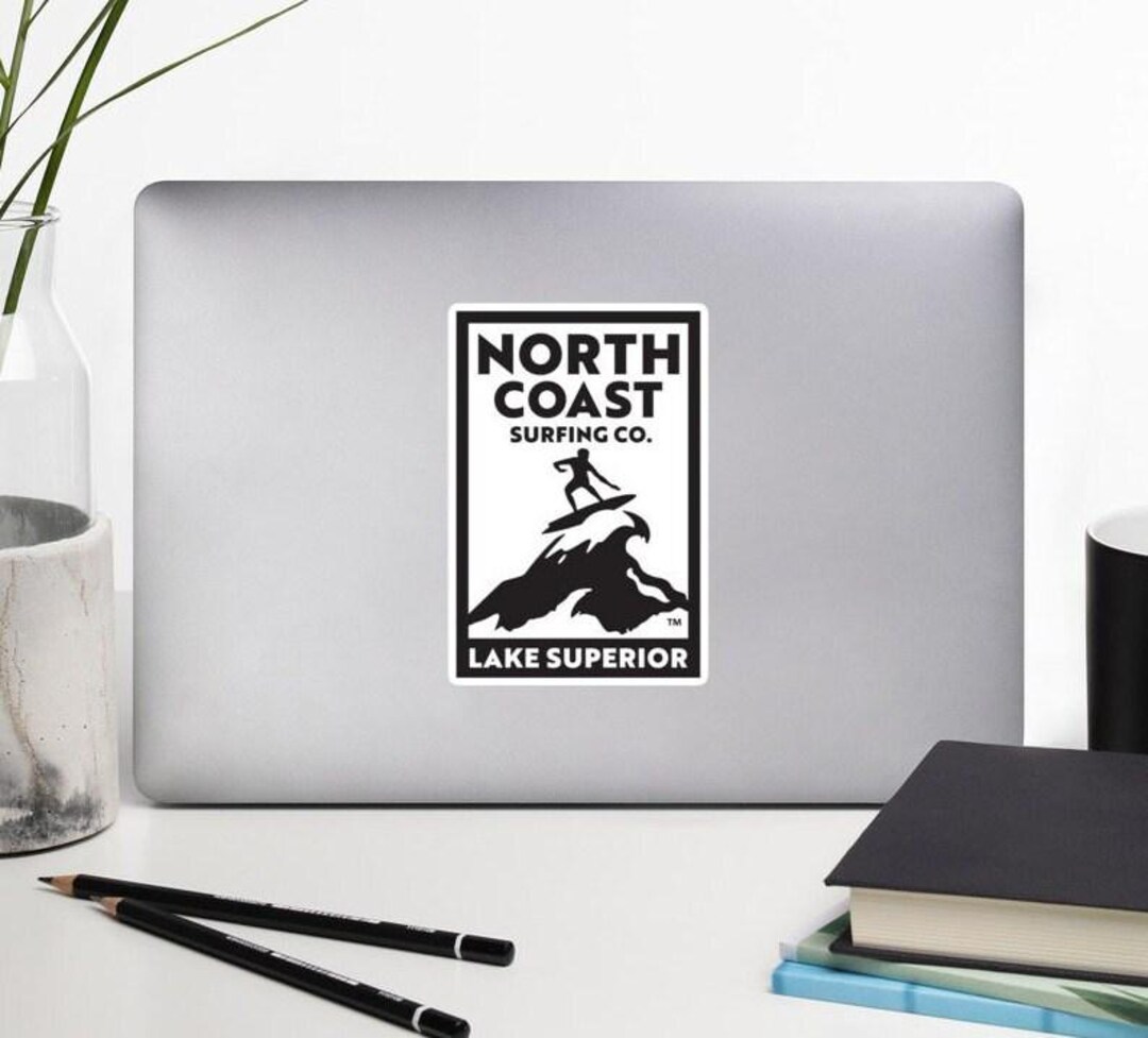 Surfing Vinyl Stickers, North Coast Surfing Co., Black Logo, Lake ...
