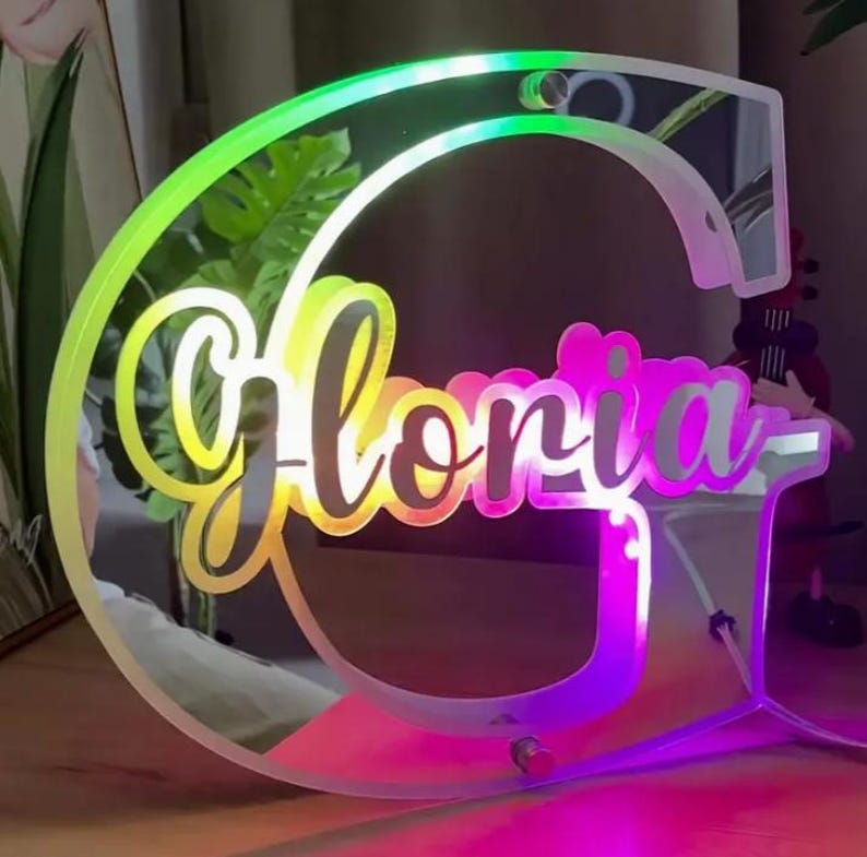 Custom Double-sided LED Letter Mirror Light - USB Powered, Perfect for ...