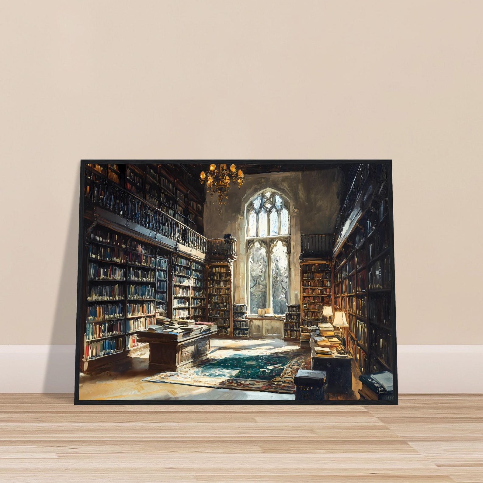 Cozy Reading Room Interior Oil Painting, Quaint Library, Romantic Era ...