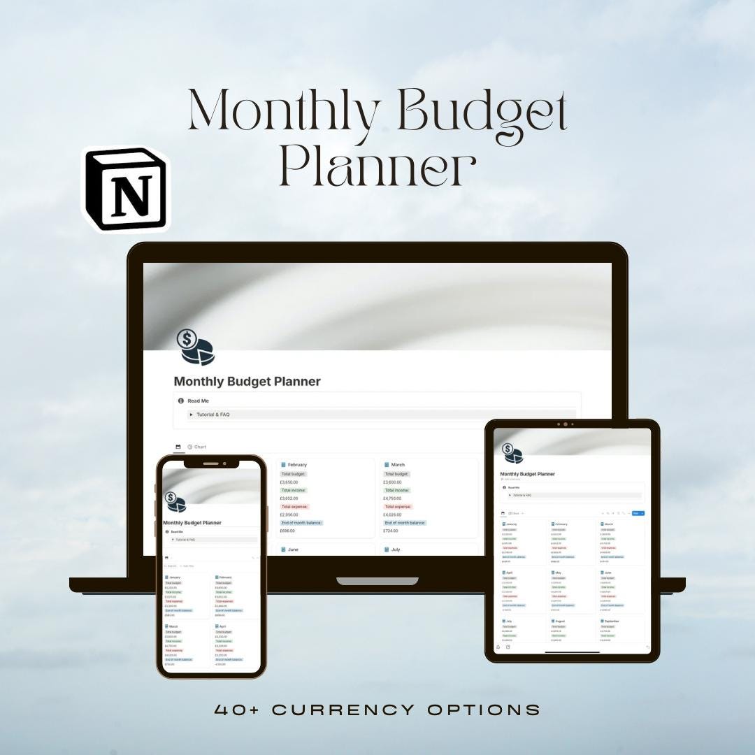 Monthly Budget Planner 2025 | Digital Financial Tracker Expense ...