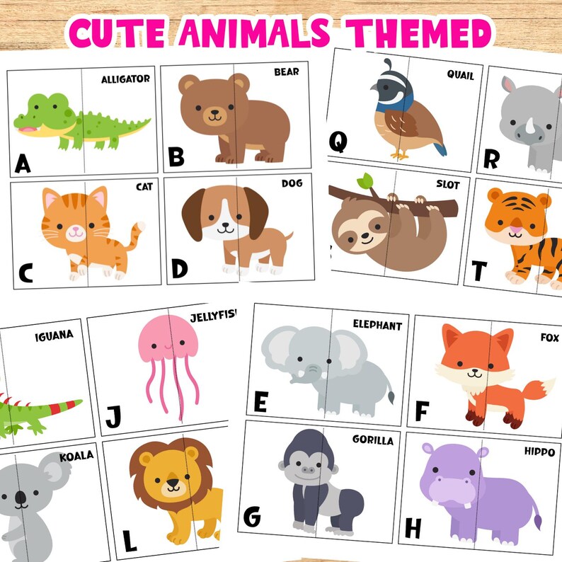 A-Z Animal Alphabet Matching Game, ABC Letter Recognition Activity for ...