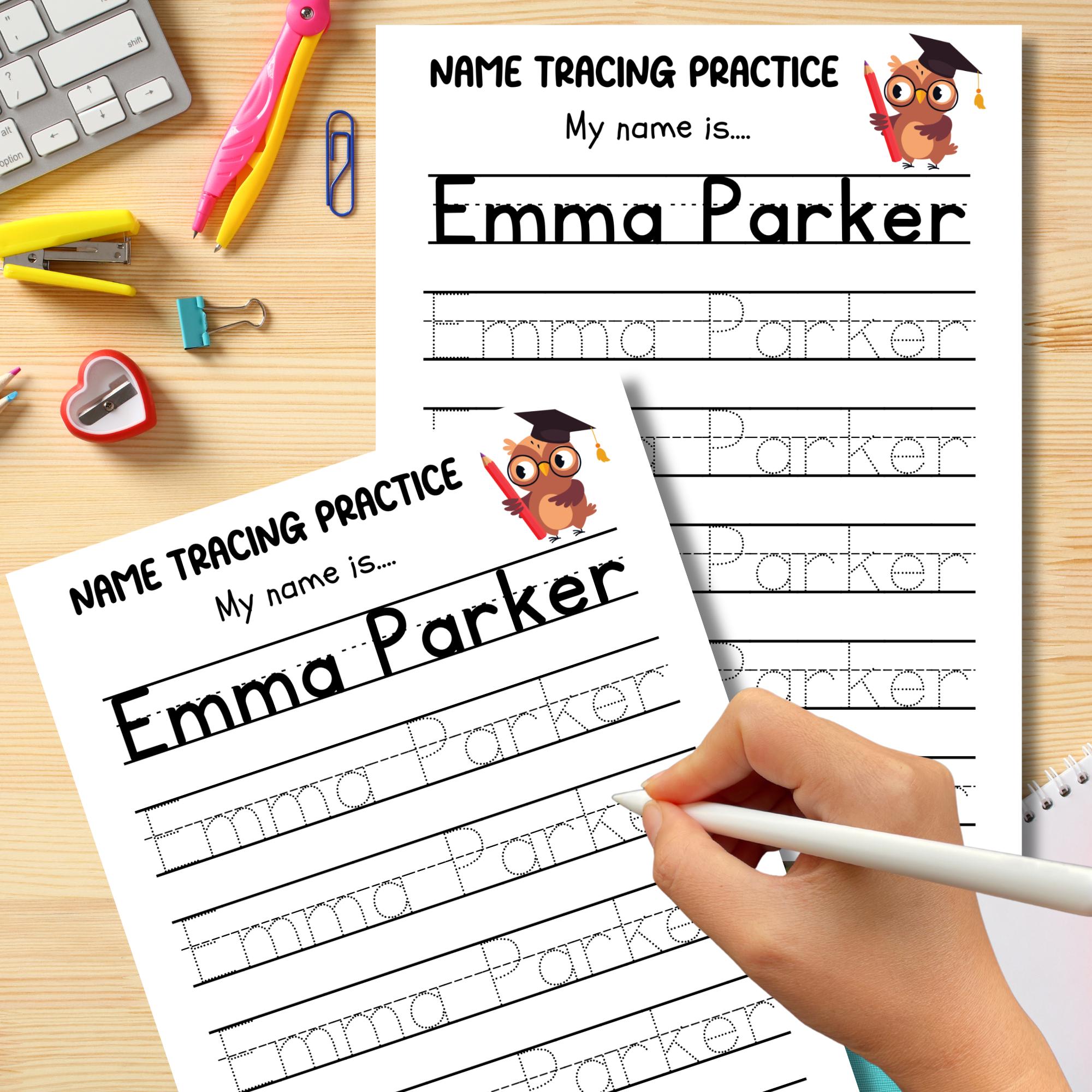 Preschool Custom Name Tracing Worksheet, Name Writing Practice ...
