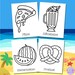 Beach Food Coloring Pages for Kids, Toddlers, Preschoolers, Summer ...