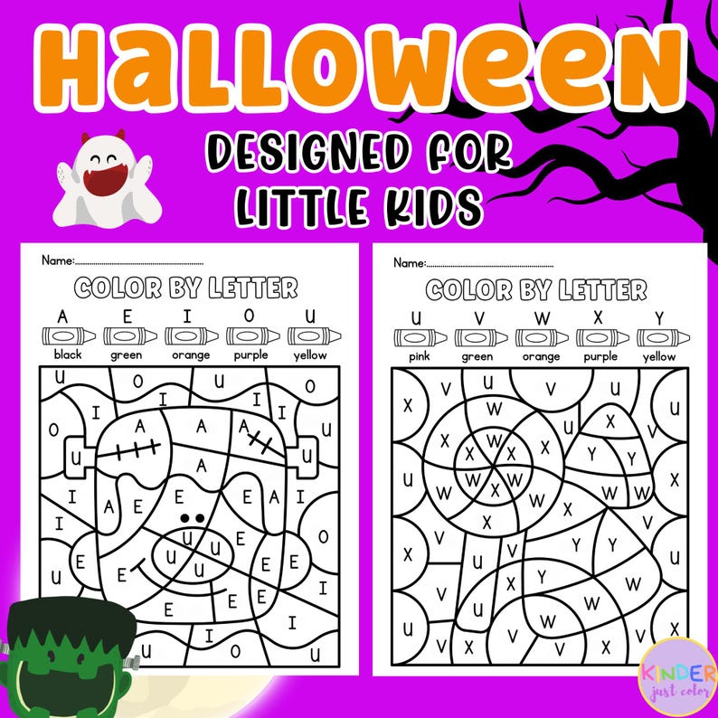 Colorea Halloween con letras de la A a la Z: Hojas de trabajo ...