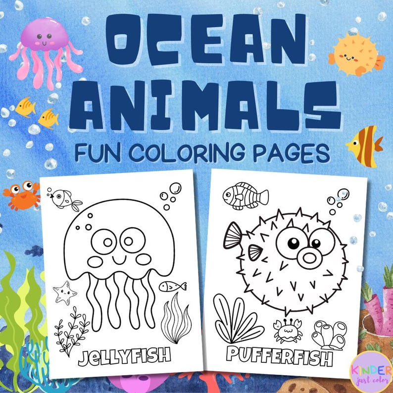 Sea Ocean Animal Coloring Pages, Sea Life, Marine Animal Coloring Sheet ...