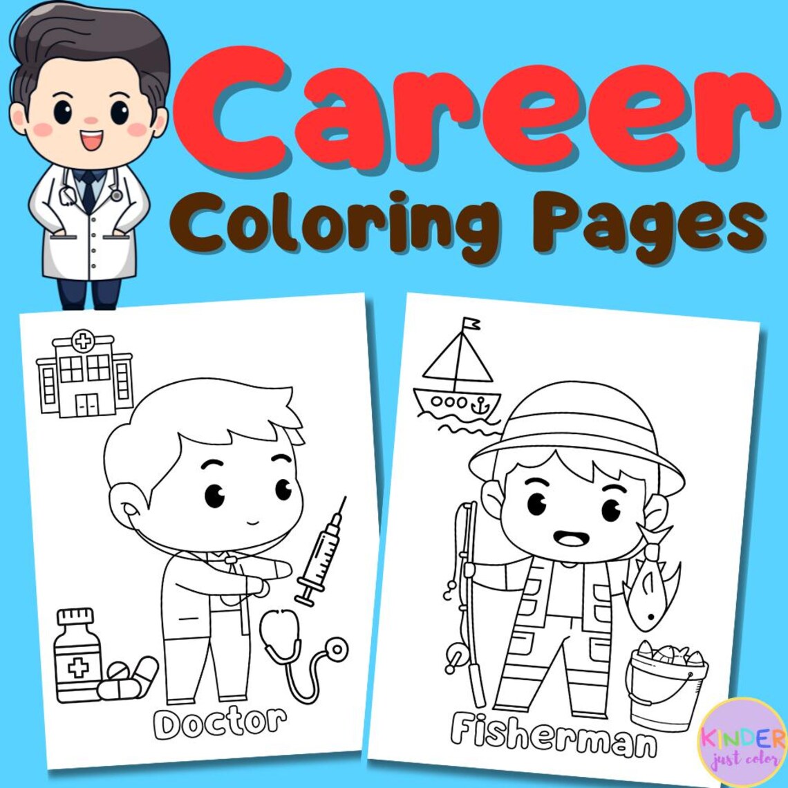Career Coloring Pages, Career Day, Job Coloring Page, Occupation ...