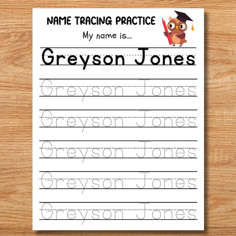 Preschool Custom Name Tracing Worksheet, Name Writing Practice ...