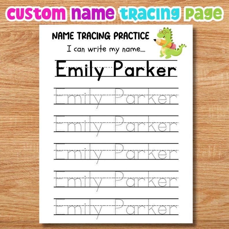 Pre-k Custom Name Tracing Worksheet, Name Writing Practice ...