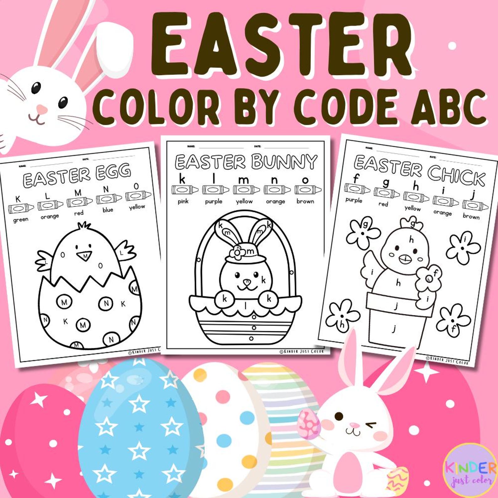 Easter Coloring Pages Easter Color by Code Easter Color by Letter ...