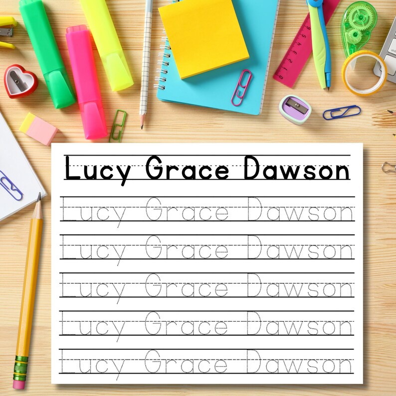 Custom Name Tracing Page Handwriting Practice Personalized Name Trace ...