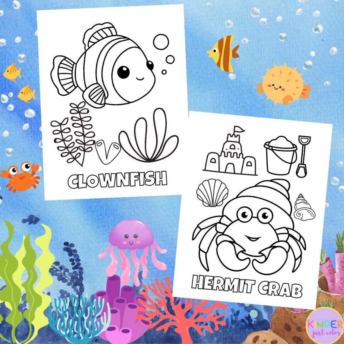 Sea Ocean Animal Coloring Pages, Sea Life, Marine Animal Coloring Sheet ...