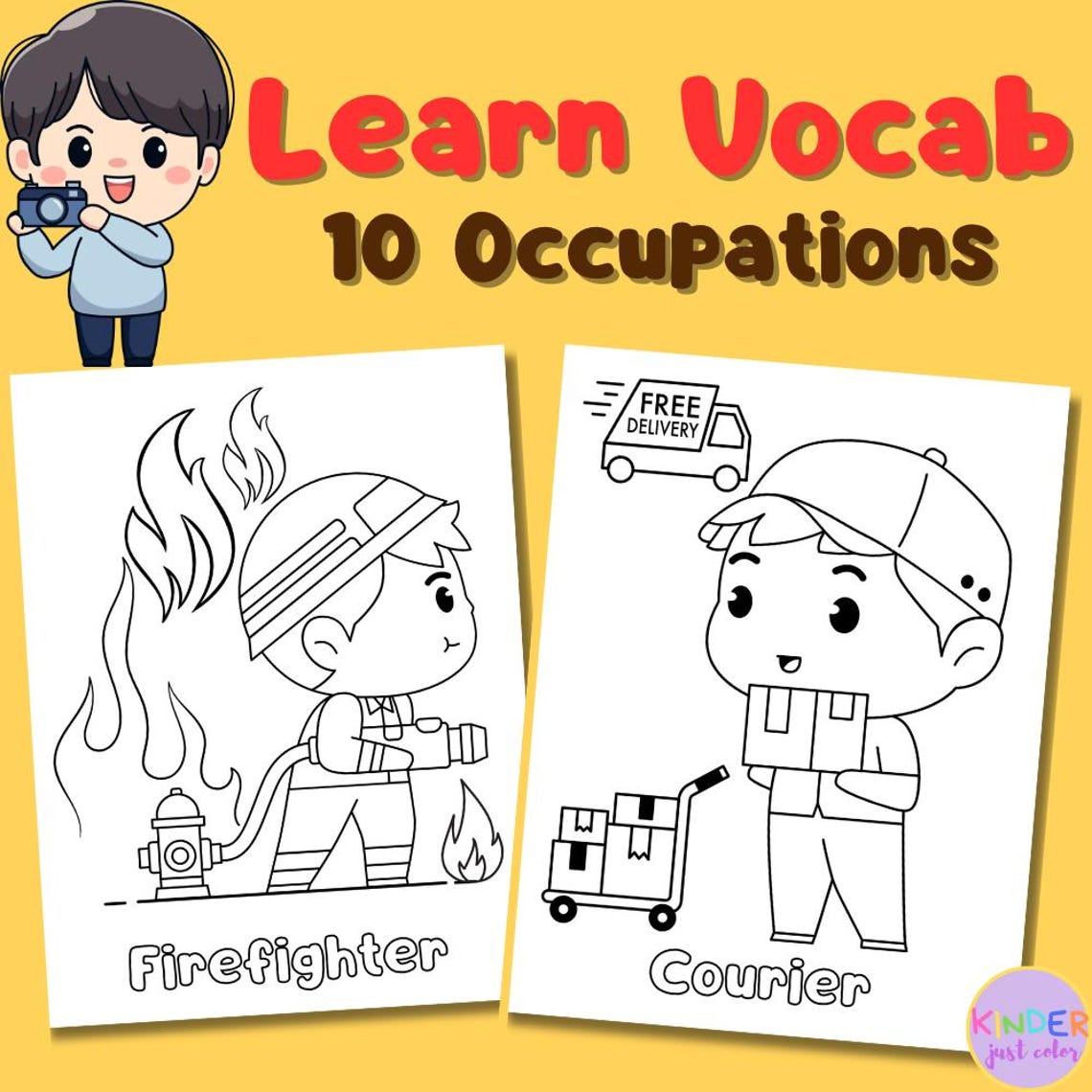 Community Helpers Coloring Page, Career Day Job Coloring Page ...