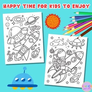 Space Coloring Page, Outer Space Coloring Page, Space Activity Sheet ...