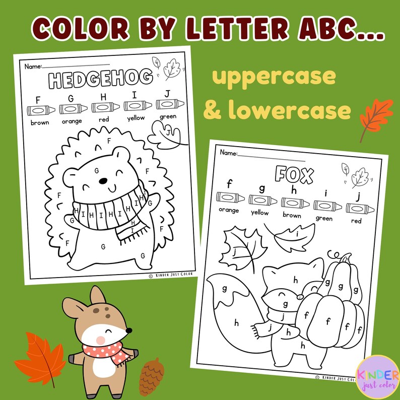 Color by Letter Fall Animal, Fall Coloring Sheets, Teach Alphabet ...