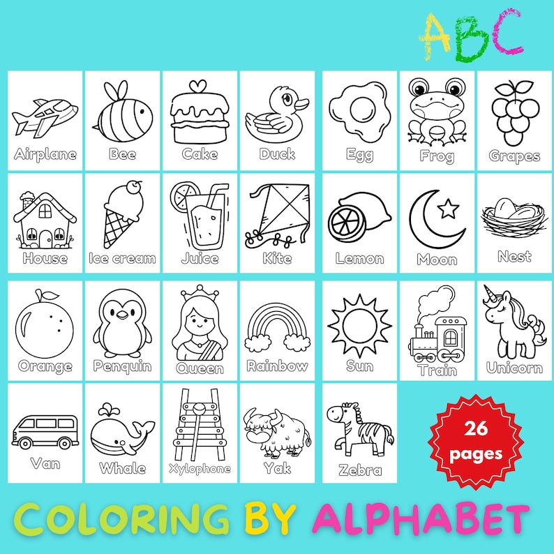 ABC Alphabet Coloring Pages Printable Preschool Kindergarten Alphabet ...