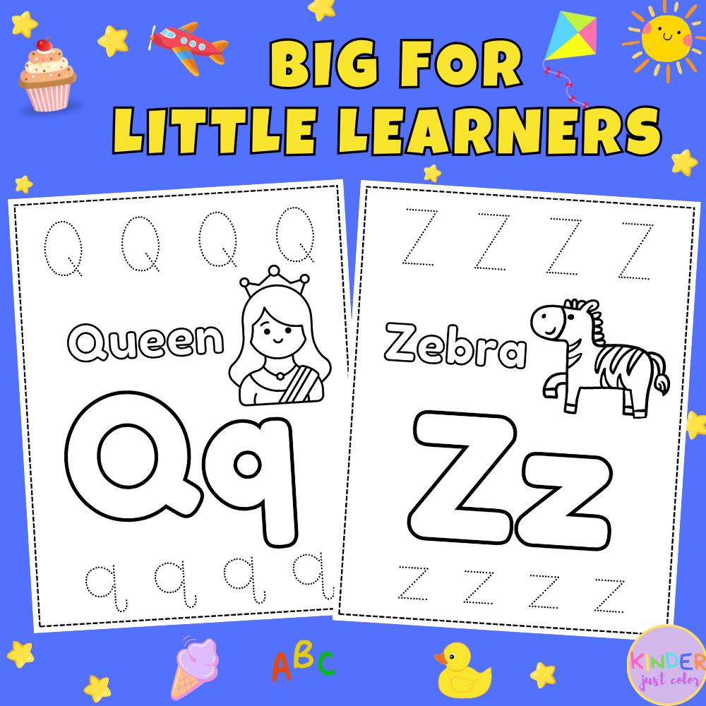 Alphabet Tracing & Coloring Pages, Upper Lower Case Letters ...