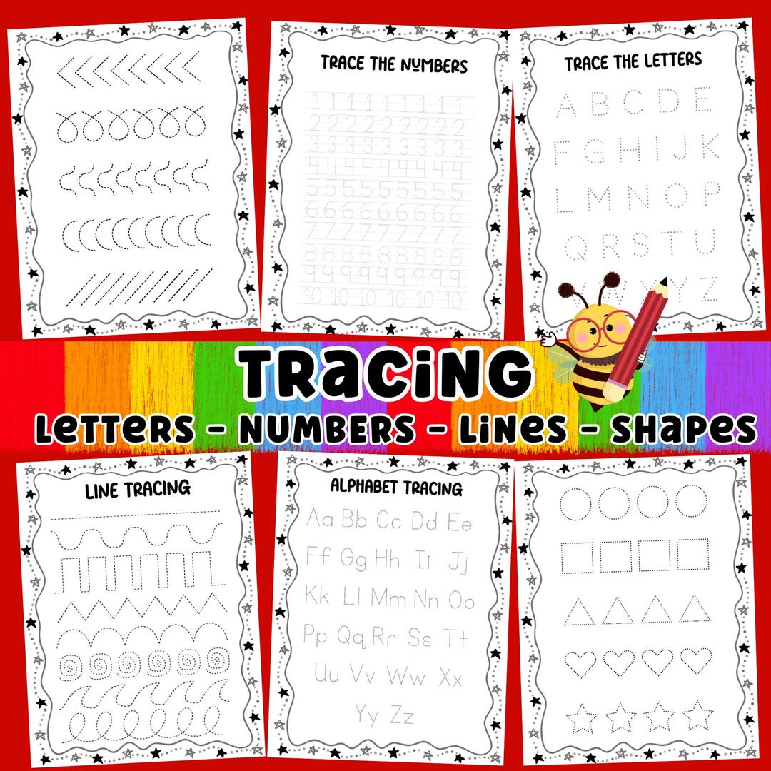 Tracing Worksheets for Kids | Alphabet Letters, Numbers 1-10, Lines ...