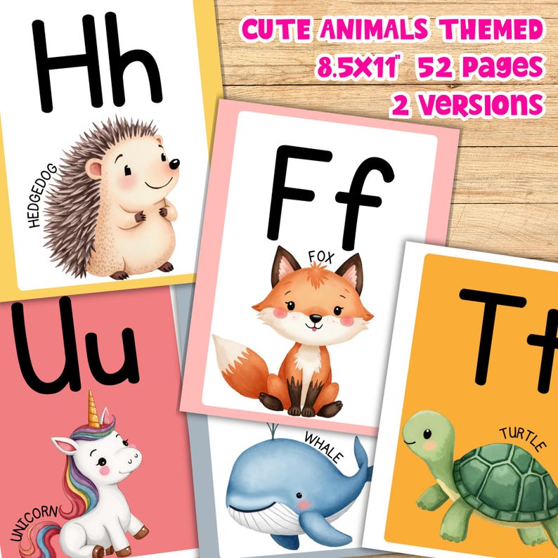 Animal Alphabet Poster Printable A-Z, ABC Teaching Tool for Preschool ...