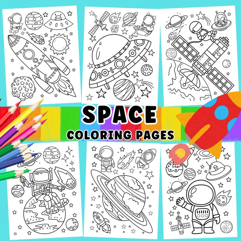Space Coloring Page, Outer Space Coloring Page, Space Activity Sheet ...