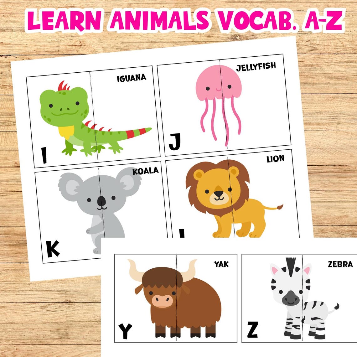 A-Z Animal Alphabet Matching Game, ABC Letter Recognition Activity for ...