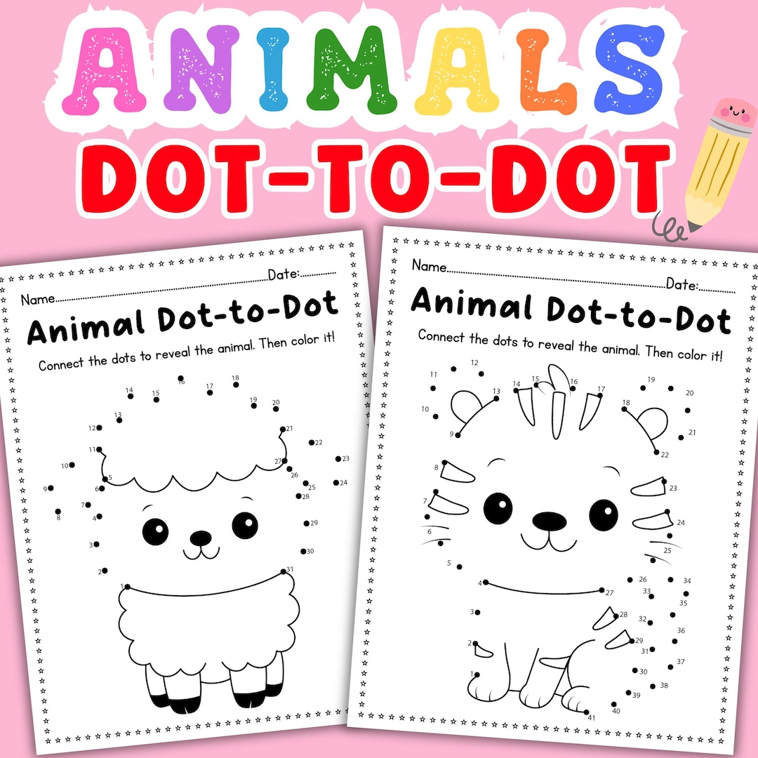 Animals Dot to Dot, Connect the Dots Printable Worksheets, Kindergarten ...