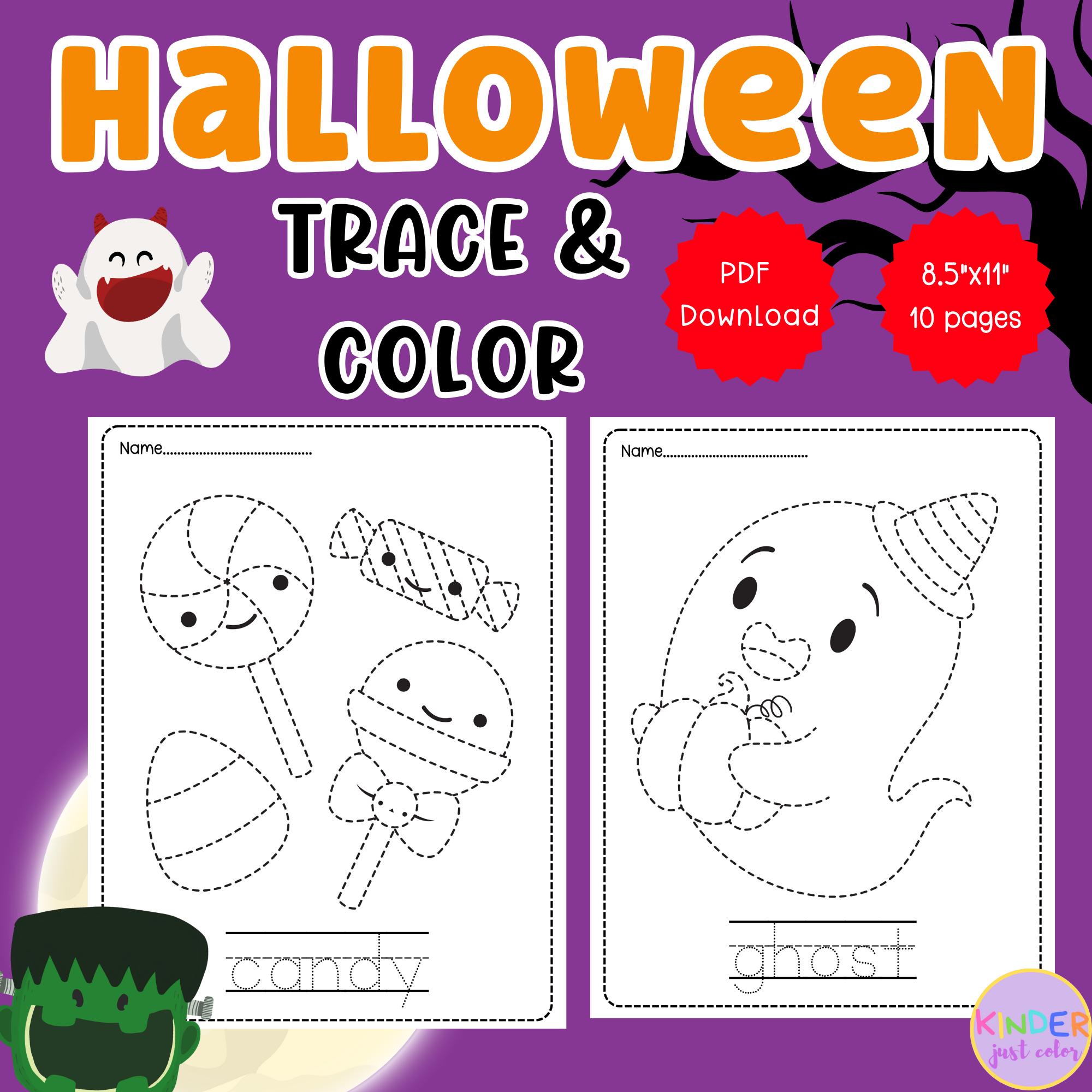 Tracing Worksheet Halloween Learning Line Practice Shape Tracing Sheets ...