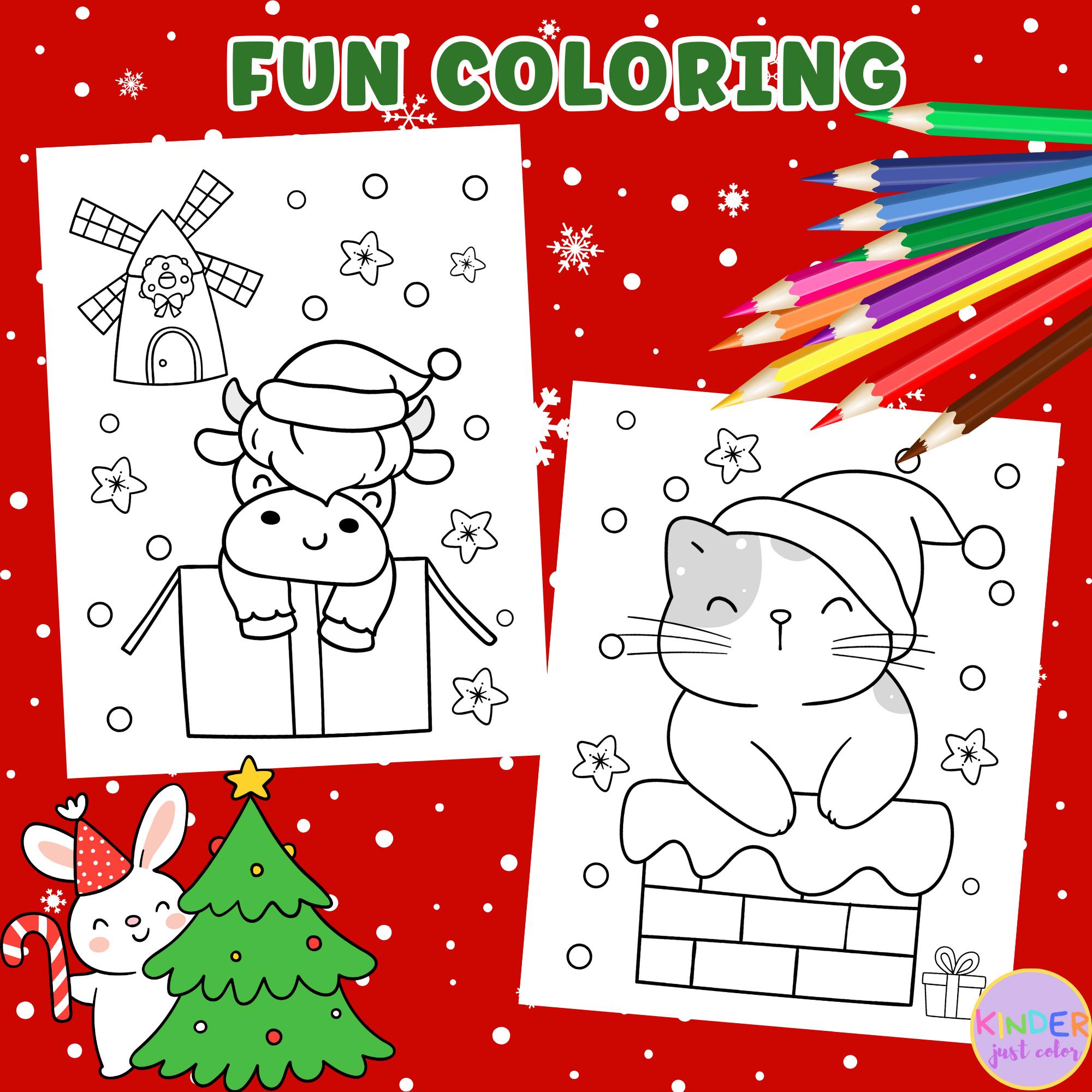 Christmas Coloring Pages for Kids Toddlers Preschoolers, Christmas ...