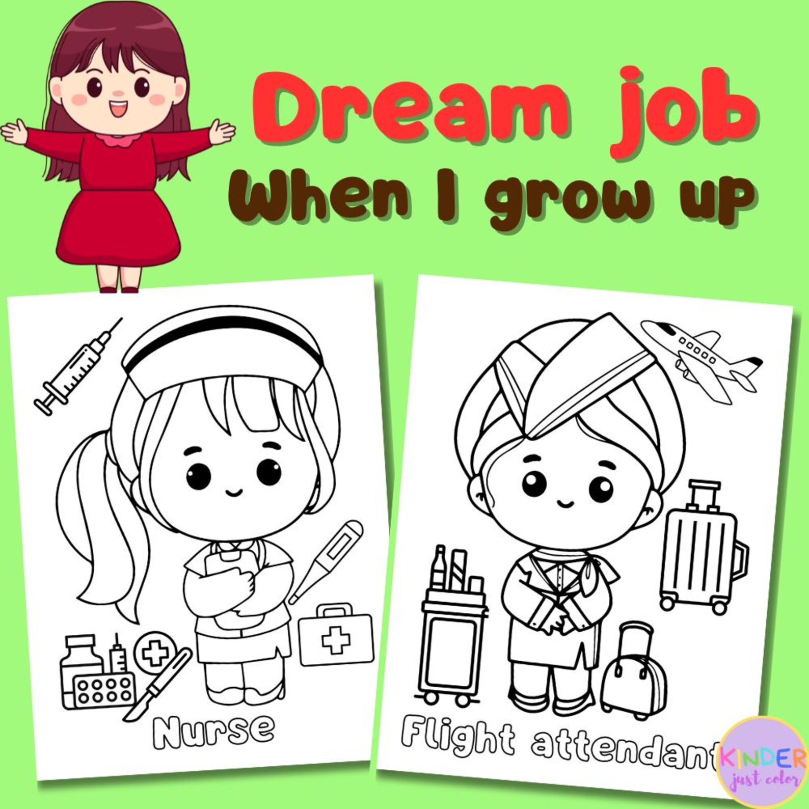 Jobs Coloring Pages, Career Day, Career Coloring Page, Occupation ...
