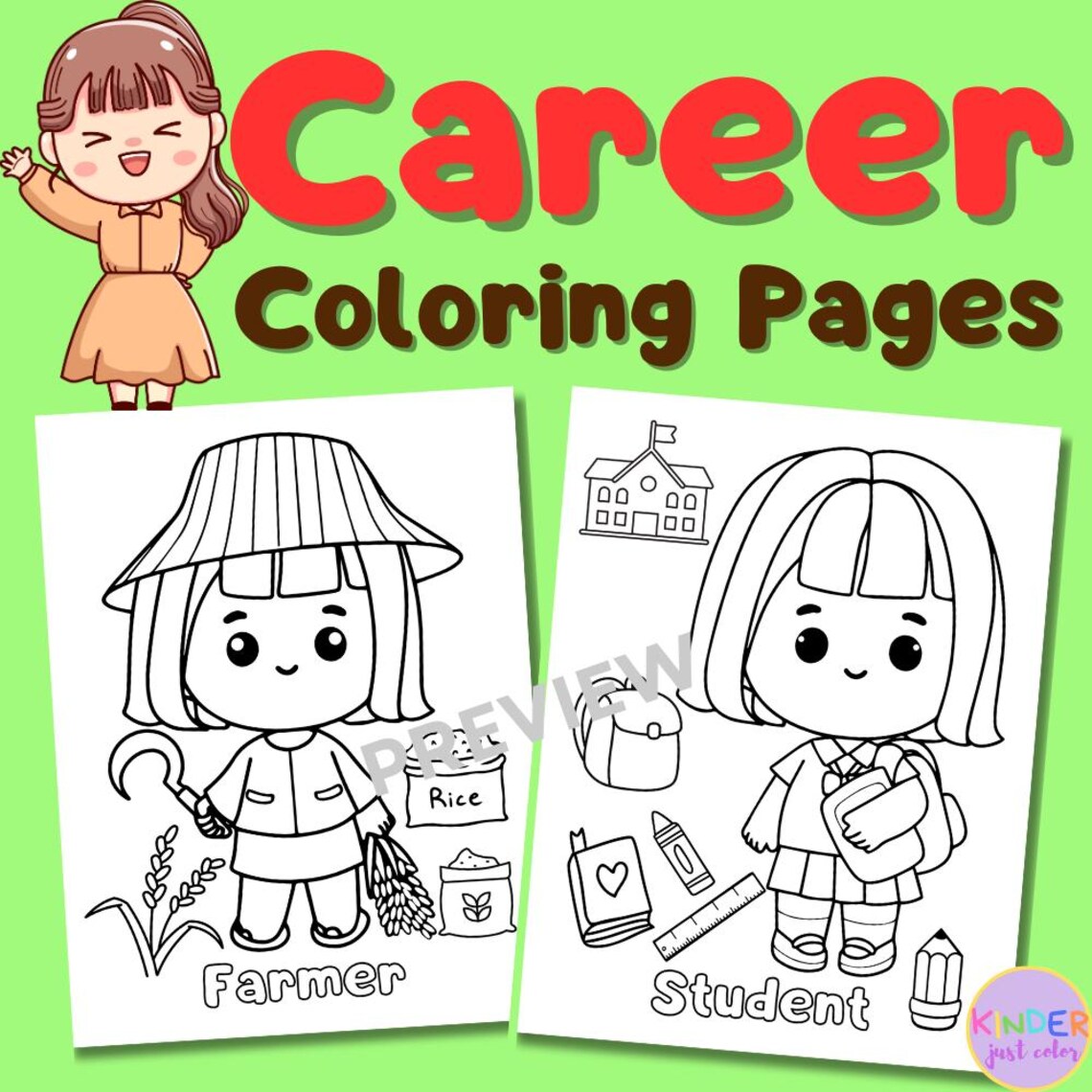 Jobs Coloring Pages, Career Day, Career Coloring Page, Occupation ...