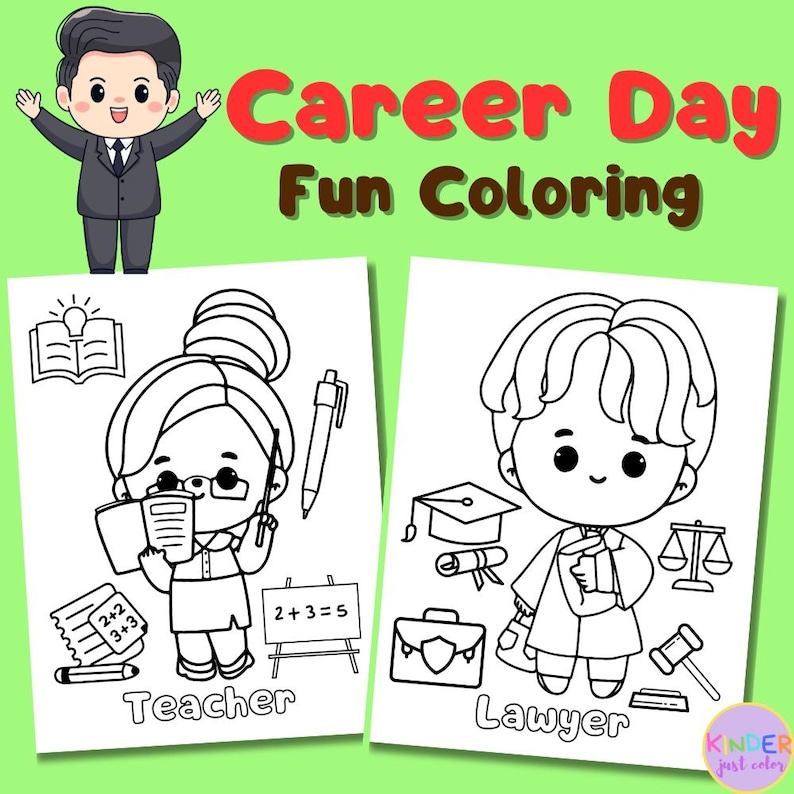 Career Coloring Pages: Community Helpers Printable (PDF) - Etsy