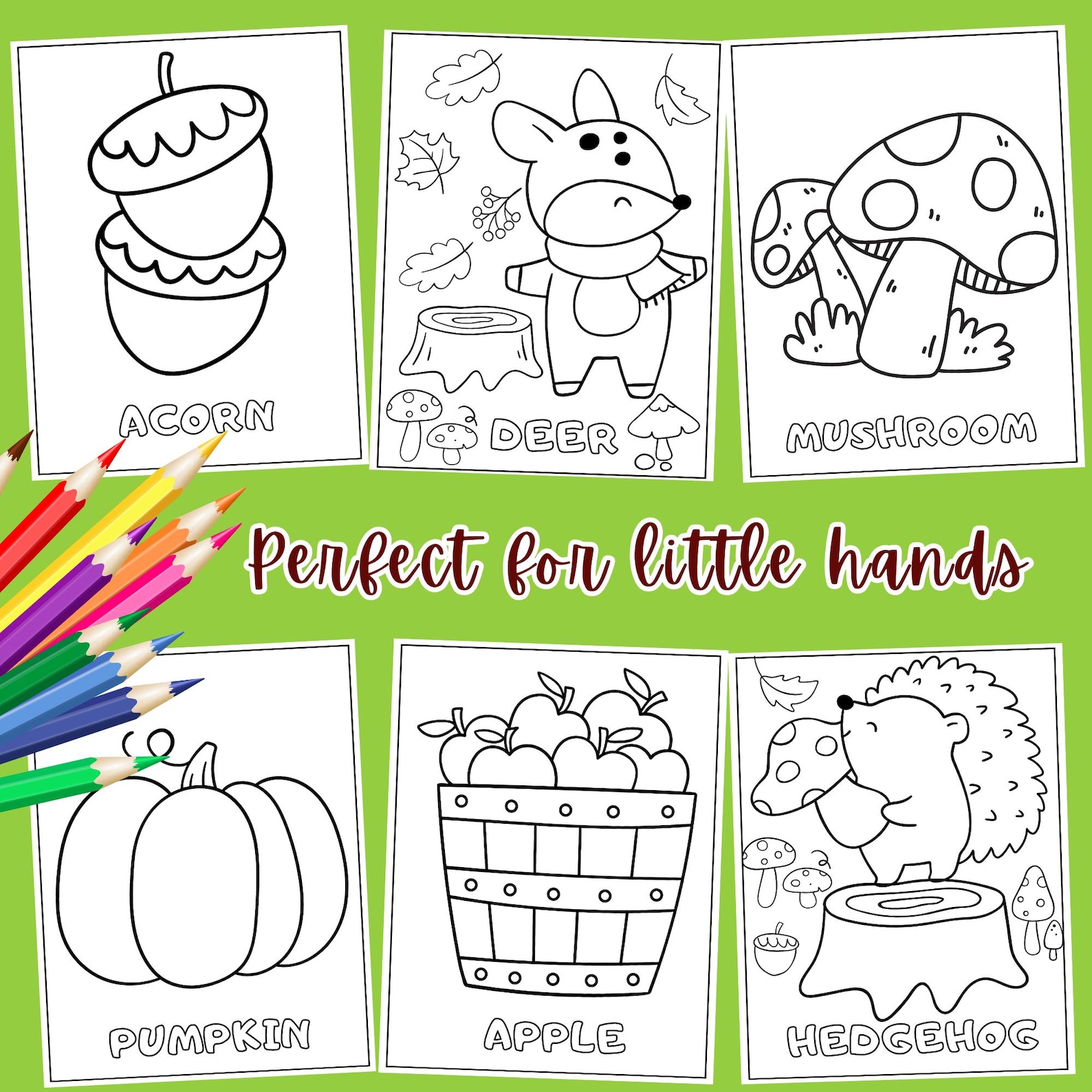 Autumn Fall Animal Coloring Pages, Autumn Coloring Sheets for ...