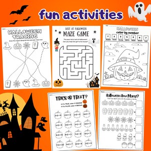 Halloween Activity for Kids Fun Maze Color by Number Tracing Coloring ...