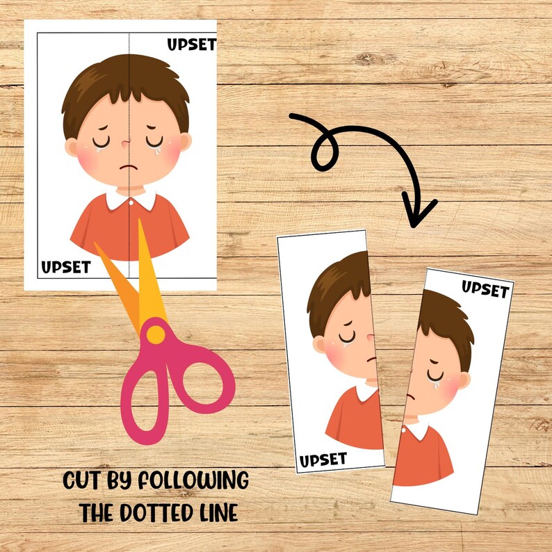 Emotion Matching Game, Feelings Flashcard for Kid, SEL Activity for ...