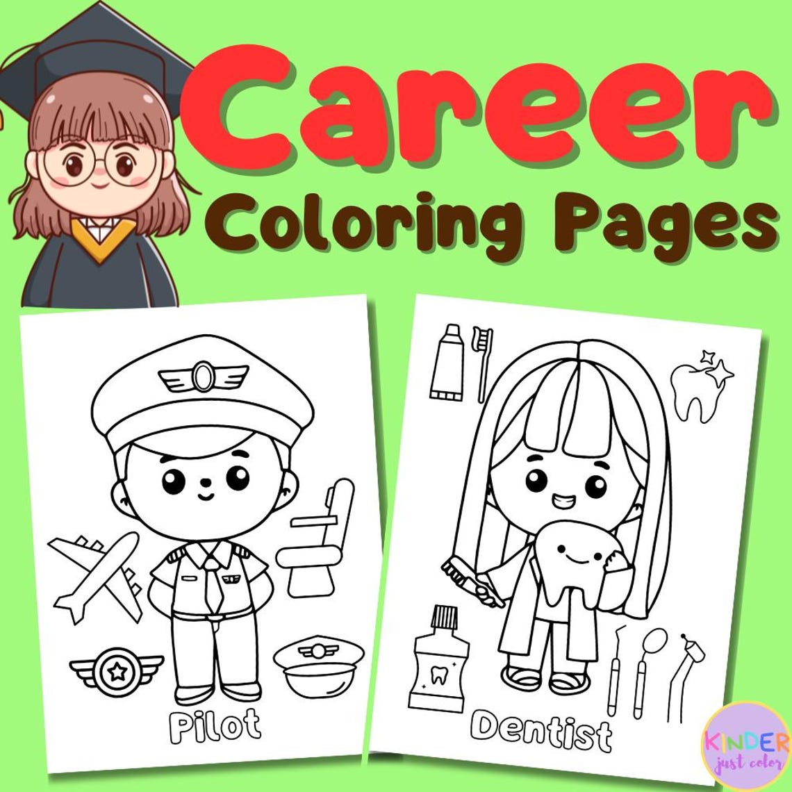 Jobs Coloring Pages, Career Day, Career Coloring Page, Occupation ...