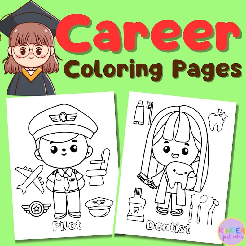 Jobs Coloring Pages, Career Day, Career Coloring Page, Occupation ...