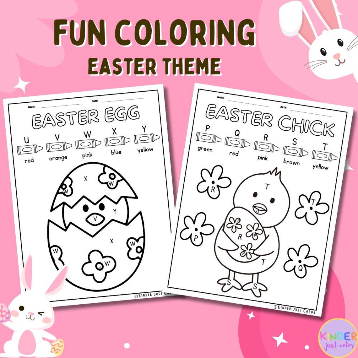 Easter Coloring Pages Easter Color by Code Easter Color by Letter ...