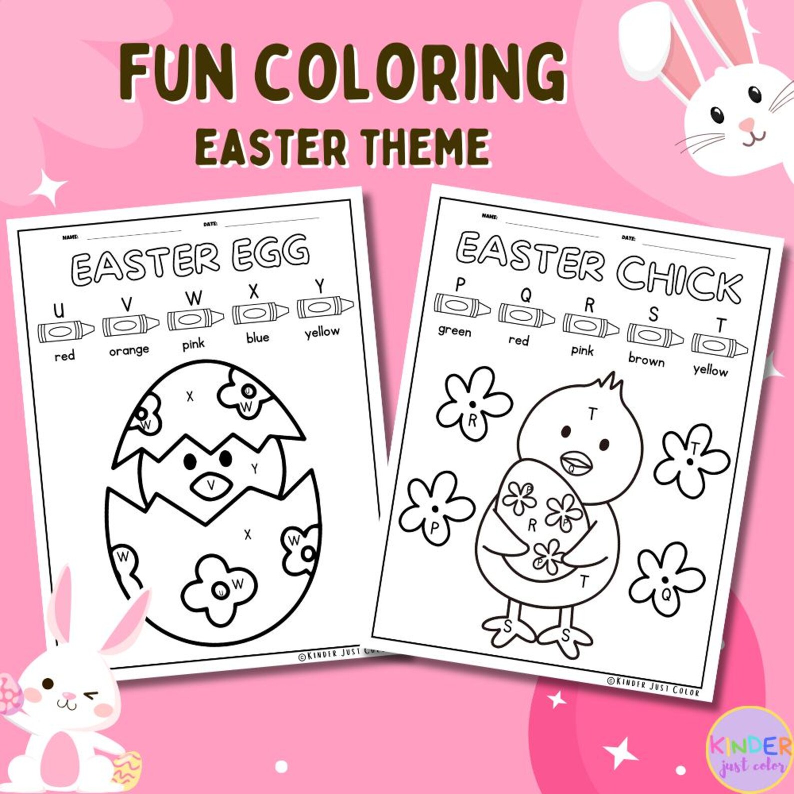 Easter Coloring Pages Easter Color by Code Easter Color by Letter ...