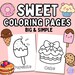 Sweet and Dessert Coloring Pages for Kids, Bold and Easy Coloring ...
