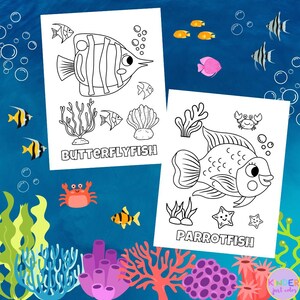 Ocean Animal Coloring Pages: Sea Life for Preschool (PDF) - Etsy
