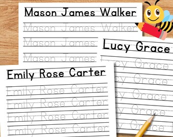 Personalized Name Tracing Worksheet: Handwriting Practice (digital ...