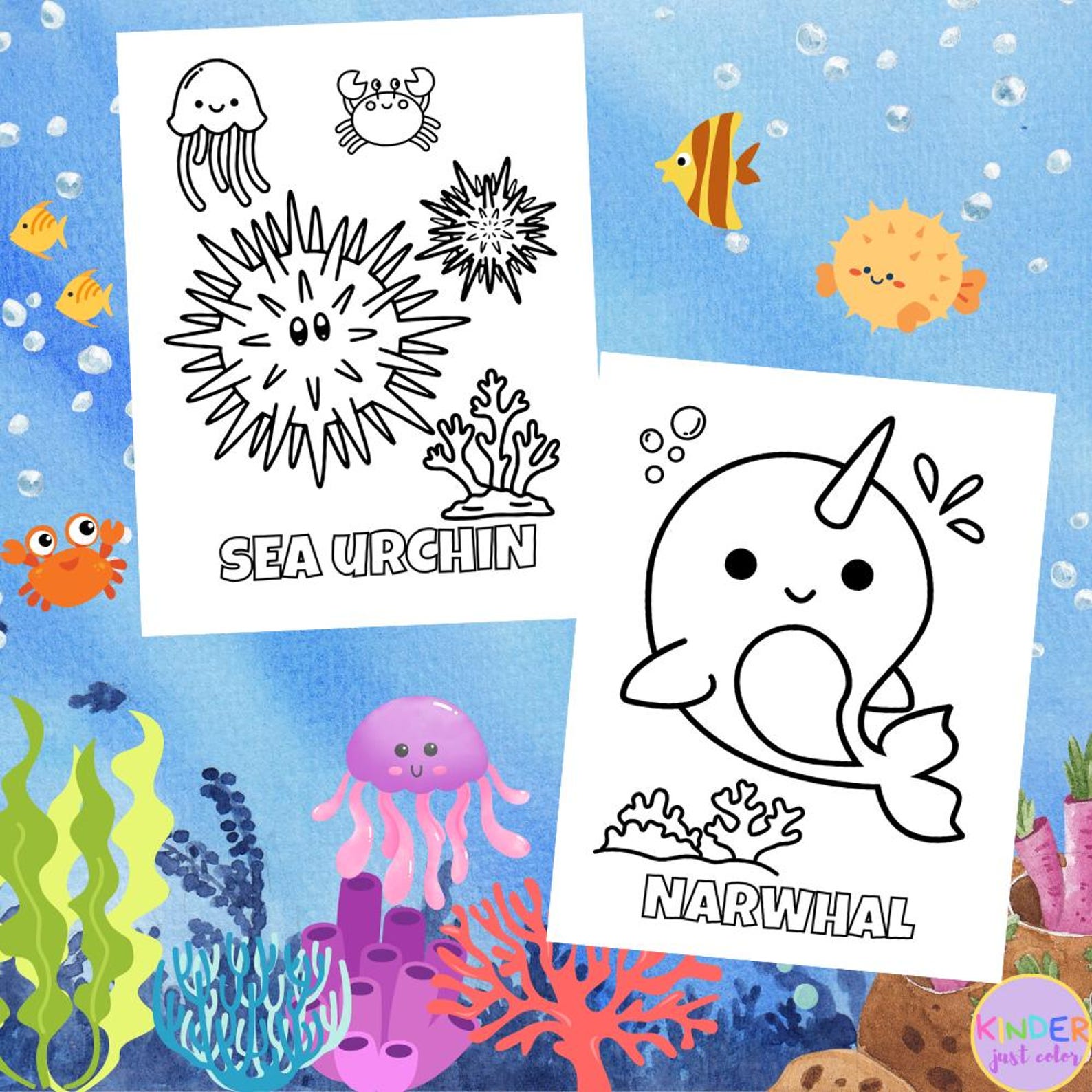 Sea Ocean Animal Coloring Pages, Sea Life, Marine Animal Coloring Sheet ...