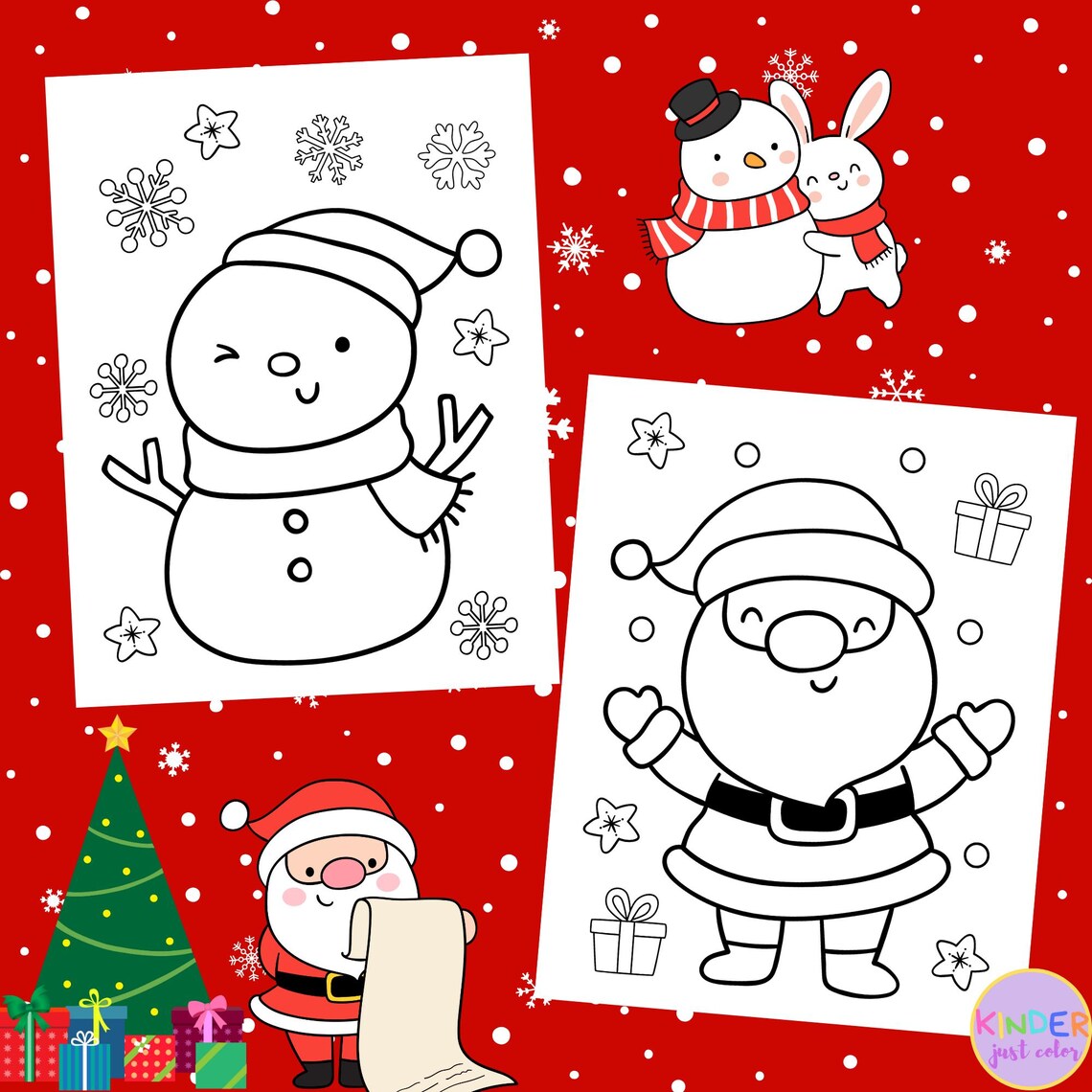 Christmas Coloring Pages for Kids Toddlers Preschoolers, Christmas ...