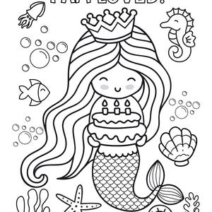 Mermaid Coloring Pages: Positive Affirmations for Kids (PDF) - Etsy