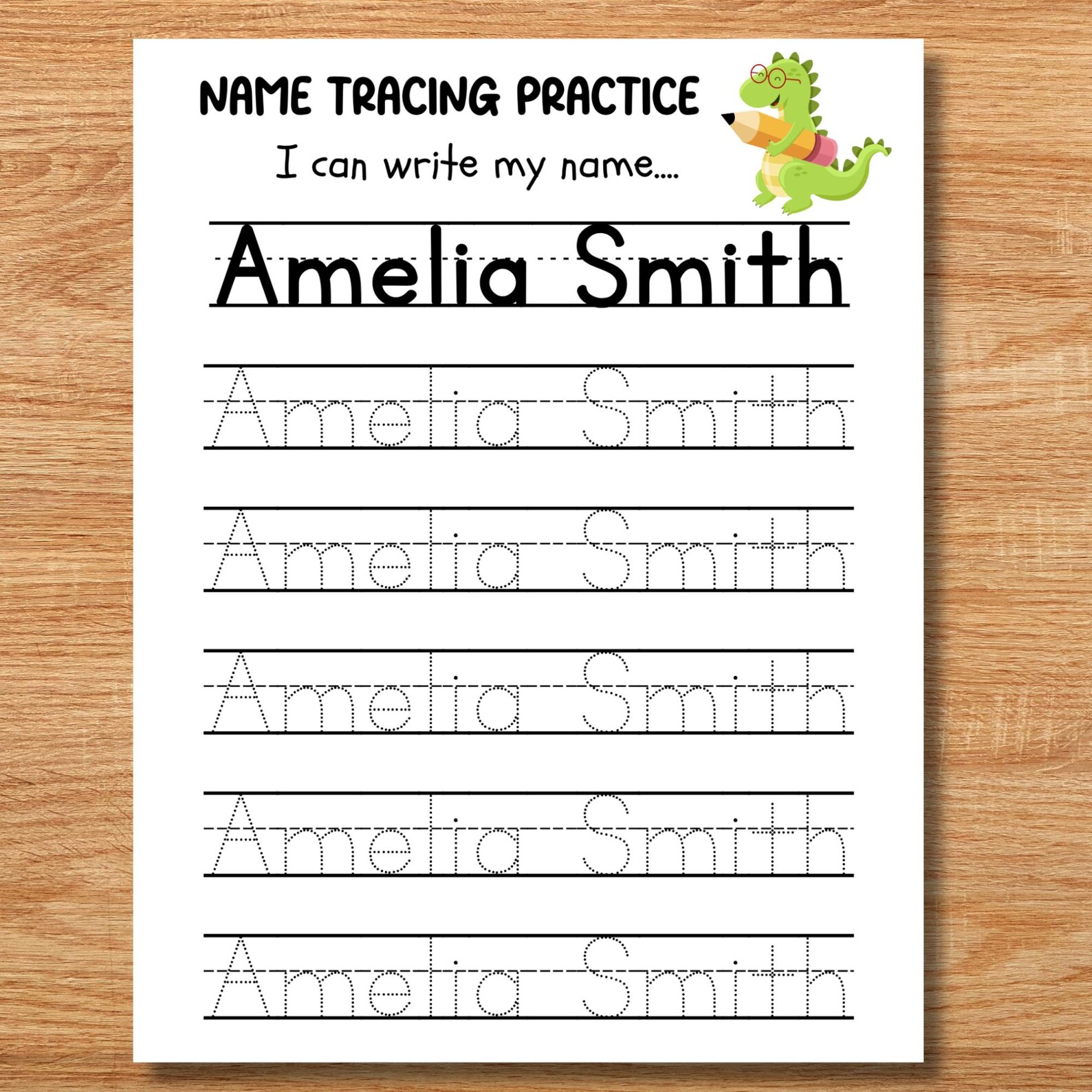 Pre-k Custom Name Tracing Worksheet, Name Writing Practice ...